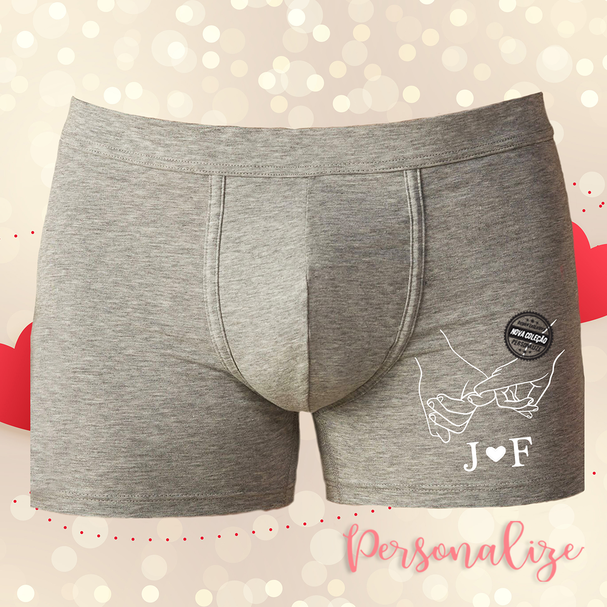 Boxer pinky promise "Jéssica&Francisco" - Personalize