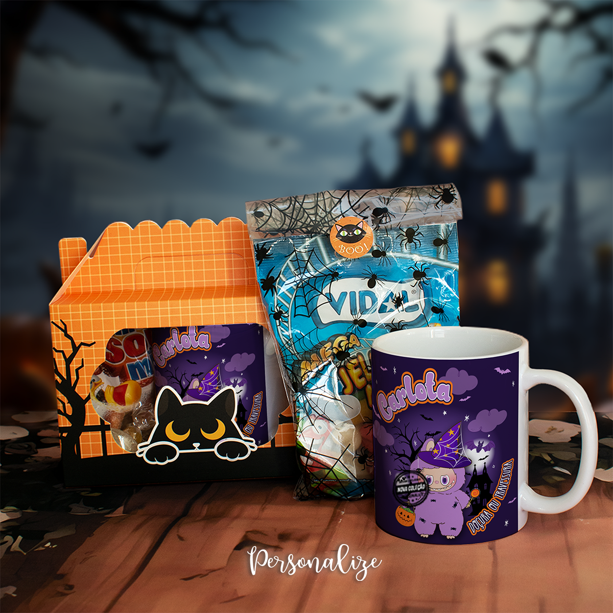 Kit caixa halloween "Labubu" - Personalize