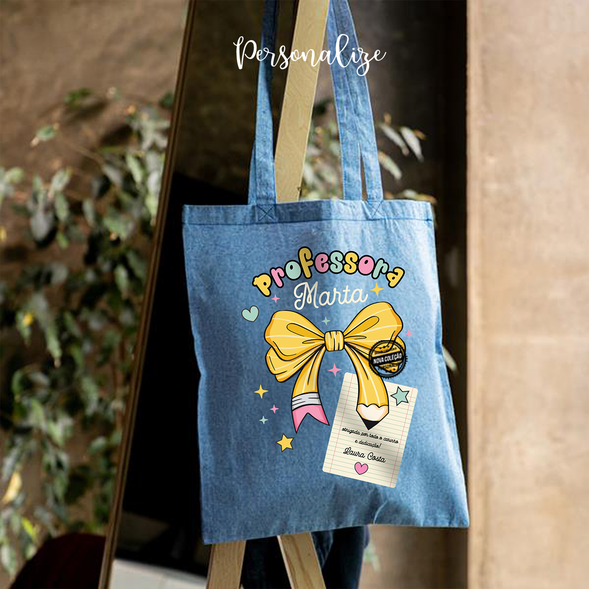 Saco lápis laço "Professora..." - Personalize